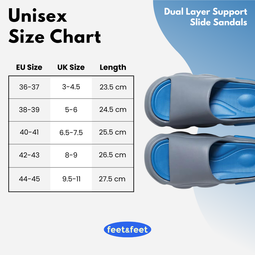 Dual Layer Support Slide Sandals | Arch Support & Comfort Heel Pad ...