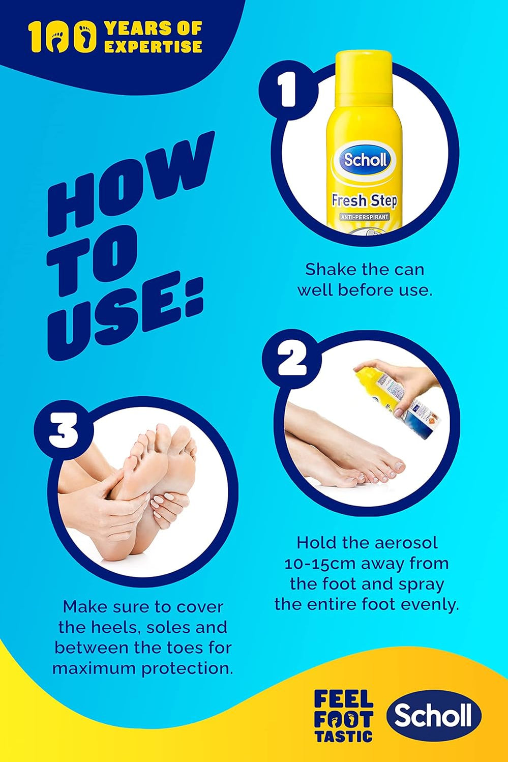 Scholl Fresh Step Anti-Perspirant Foot Spray - 150ml | 24 Hour Fresh ...