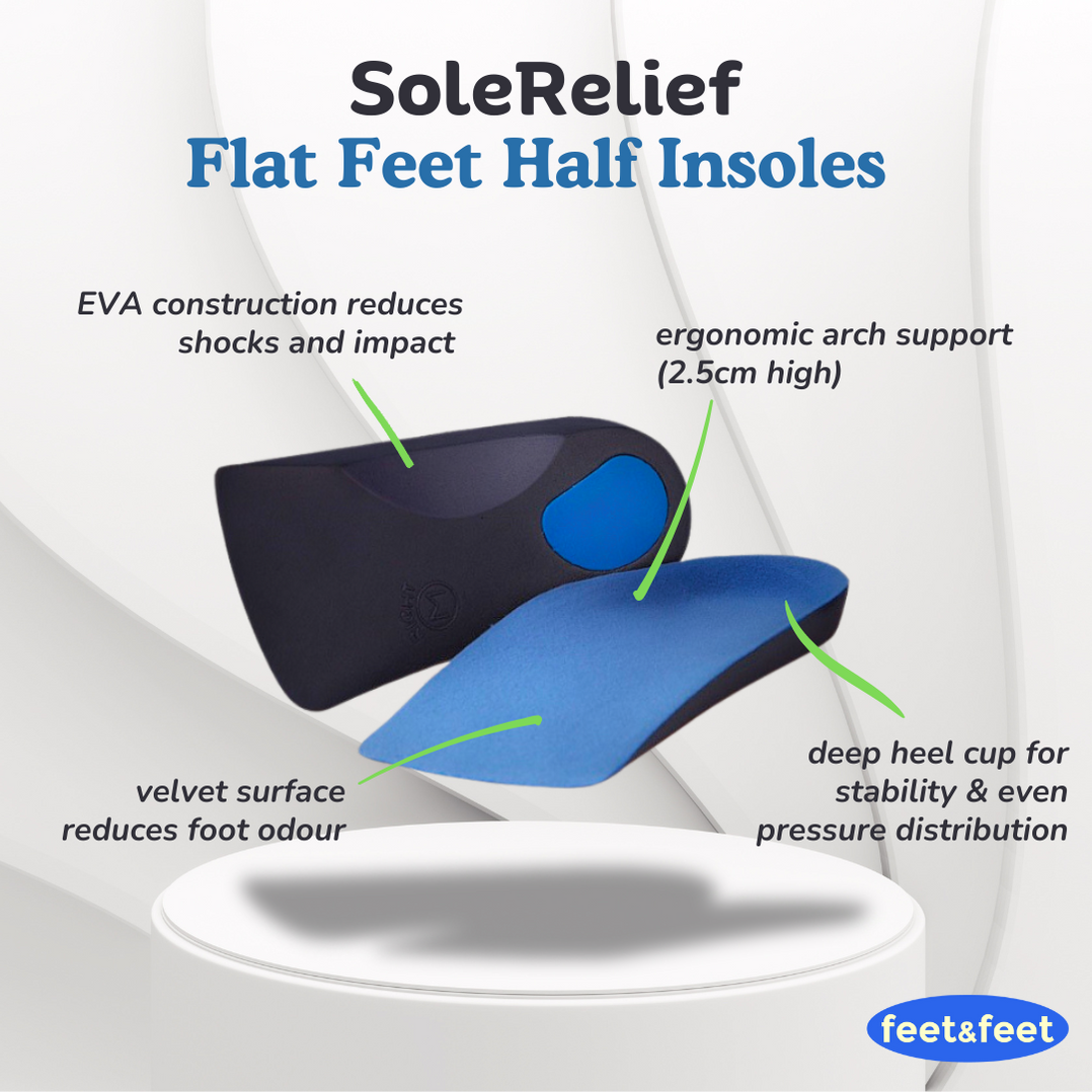 SoleRelief Flat Feet Half Insoles | Supports the Heels and Arches ...