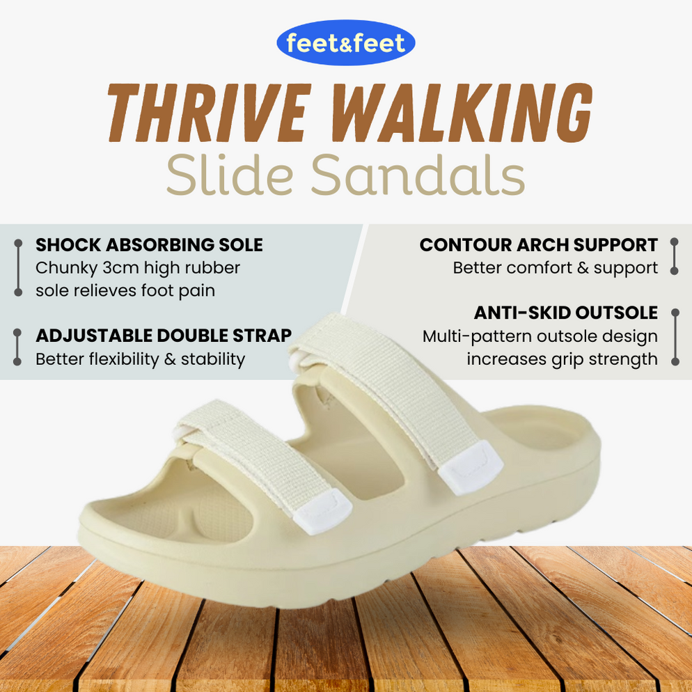 Thrive Walking Slide Sandals | Arch Support & Shock Absorbing — Feet&Feet
